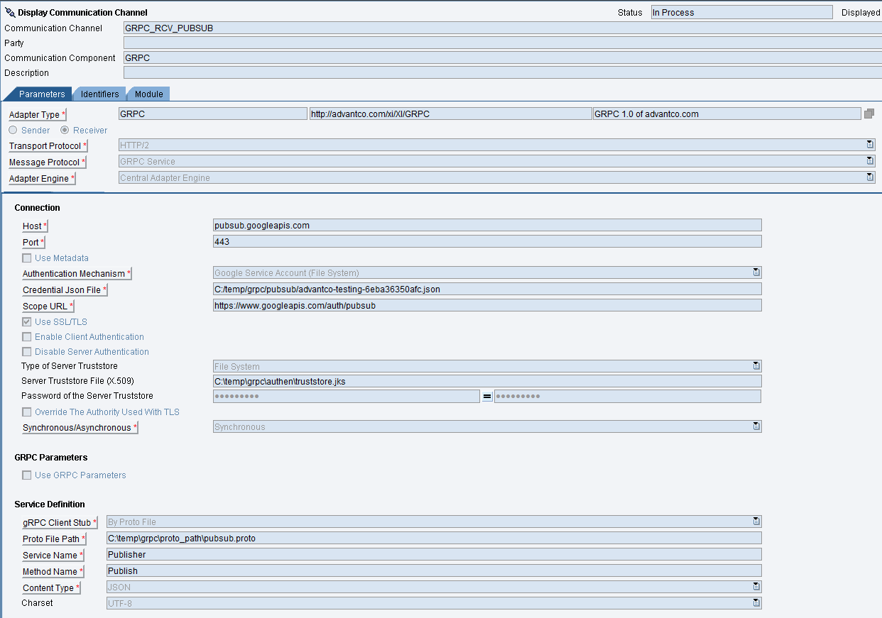 How to consume gRPC services with SAP Process Orchestration